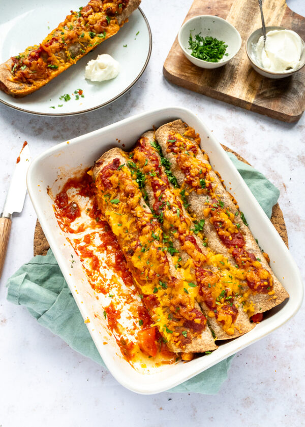 Kip enchilada's met kip en kaas uit de oven (het lekkerste recept)