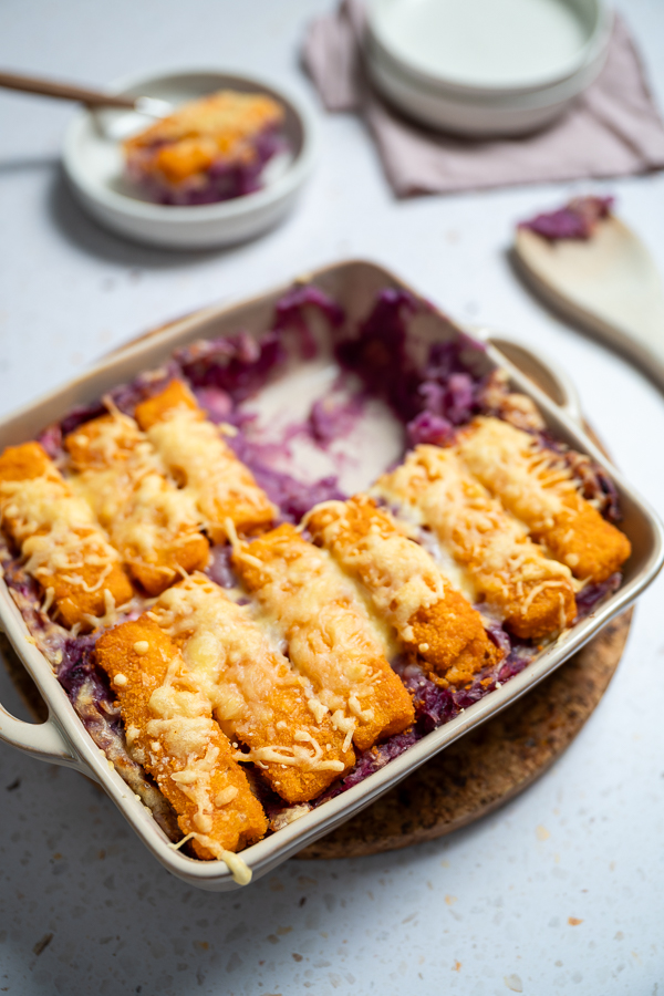 Rode kool ovenschotel met vissticks - Brenda Kookt