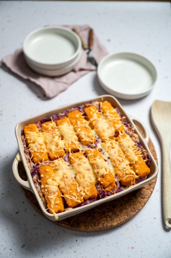 Rode kool ovenschotel met vissticks - Brenda Kookt