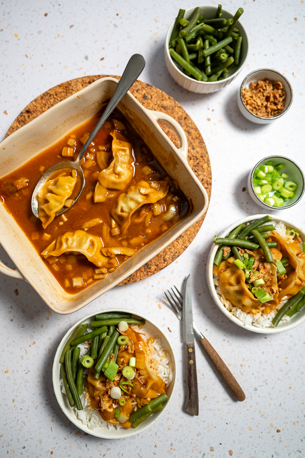 Gyoza in ketjapsaus - viral gyoza bake recept